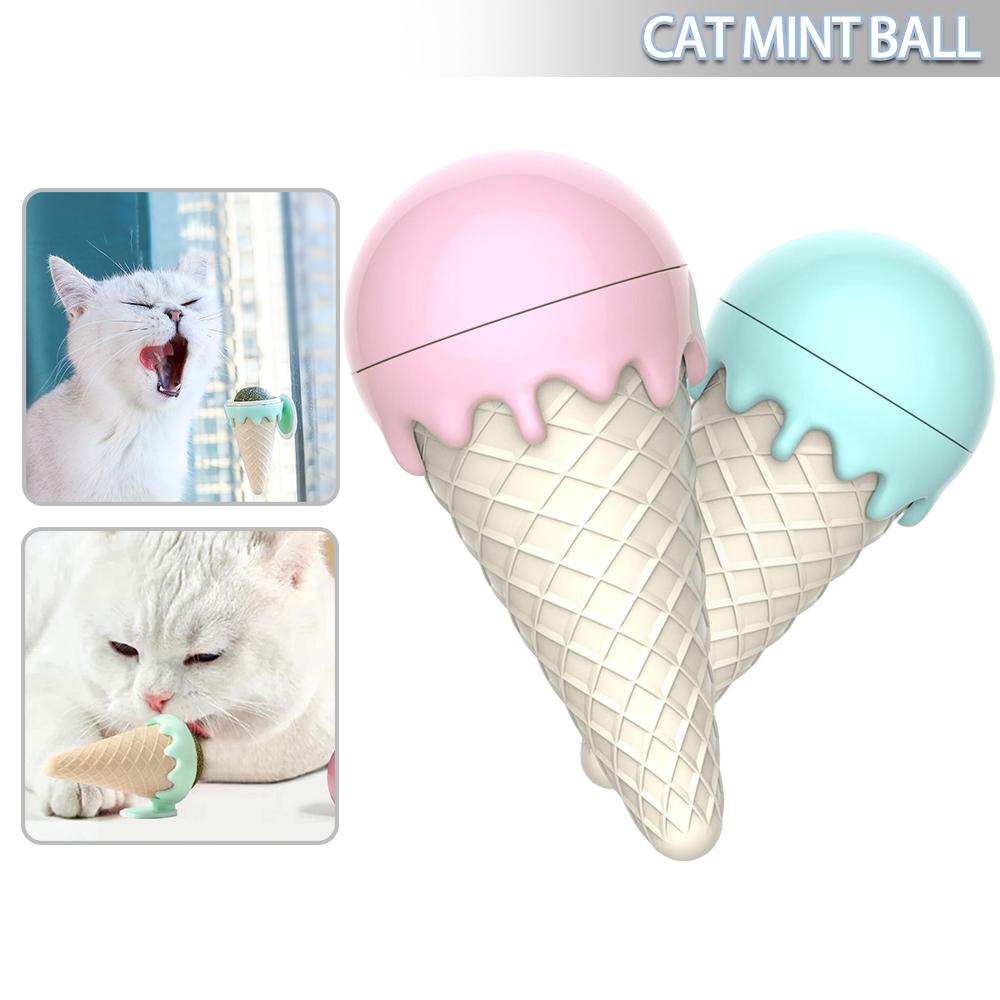 Buy Mayitr 2PCS Catnip Ball Toy Creative Ice Cream Design Rotating Cat ...