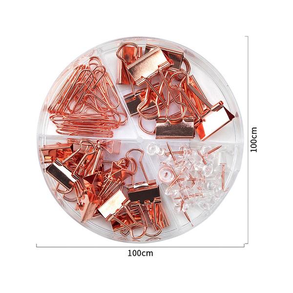1pc Office Stationery Set Rose Gold Copper Paper Clip Clip Back Needle ...