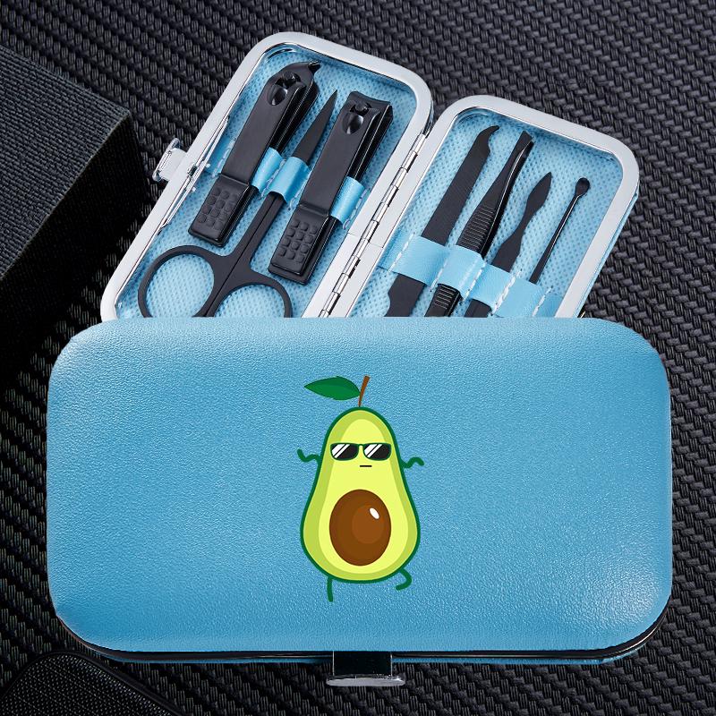 Buy Funny Avocado Picture 7pcs Nail Clipper Set Portable Stainless ...