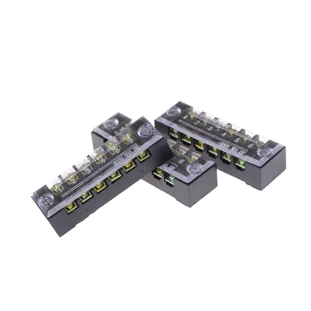 Buy 3Pcs TB-1506 6 Positions Dual Rows Covered Screw Terminal Block ...