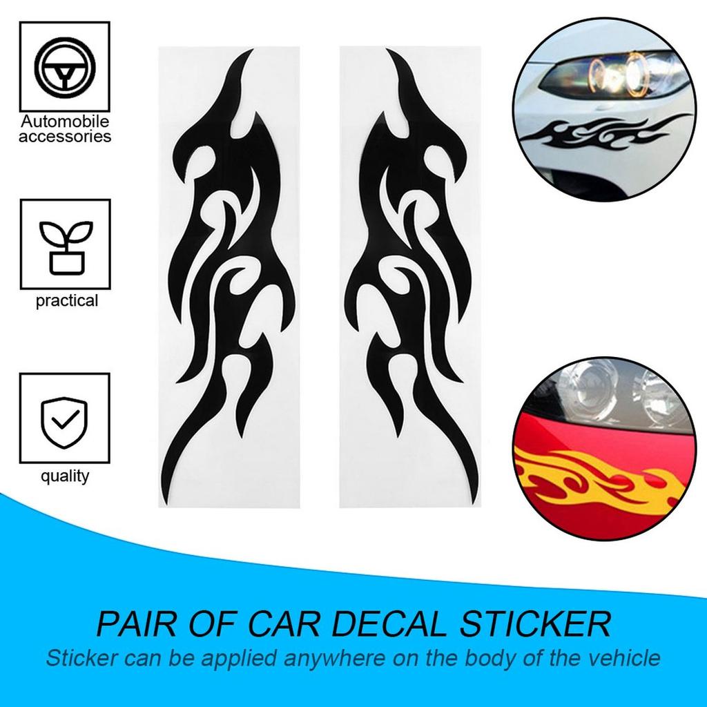 Buy Automobile Town Waterproof 2 Pcs Car Vehicle Body Fire Flame Decal ...