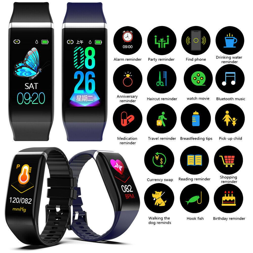 C919 1.14' Screen Smartwatch Bluetooth Wristband HR Blood Pressure 3D ...
