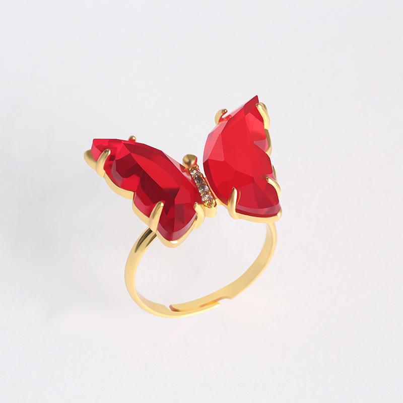 Buy Pink Butterfly Ring Dazzling Jewelry Anniversary Gift Bride ...