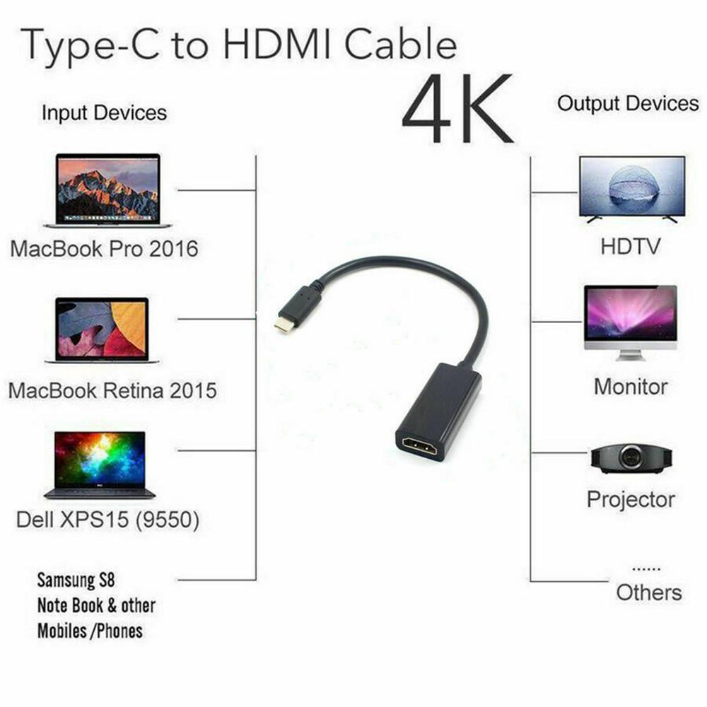 Buy USB-C Type-C To HDMI HDTV Adapter Cable For Samsung S9 S8 Note 8 ...