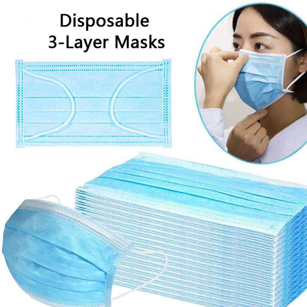 Buy 3 Laye Anti-Pollution Mask Protection Disposable Face Masks Elastic ...