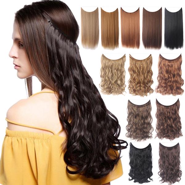 55cm Long Hair Extension Piece Clip in Hair Striaght/Curly Wavy ...
