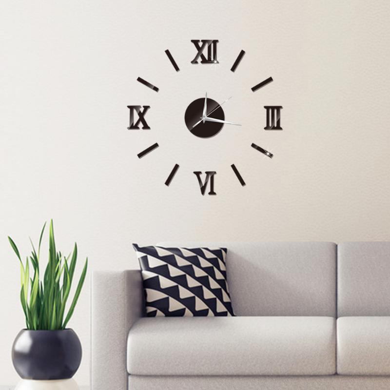 Cheap 3D Mirror Roman Numbers Wall Clock Stickers Elegant DIY Digital ...