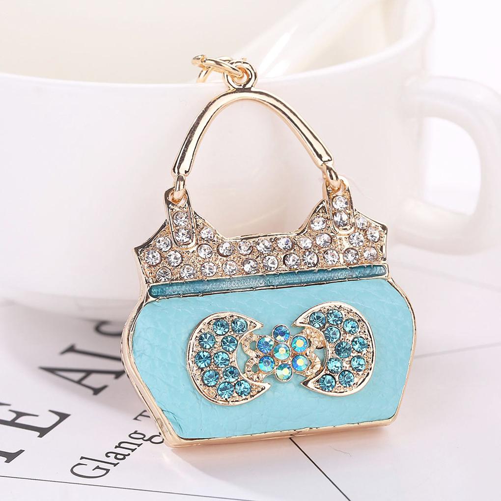 Buy Rhinestone Handbag Shaped Key Chain Women Bag Key Ring Car Key ...