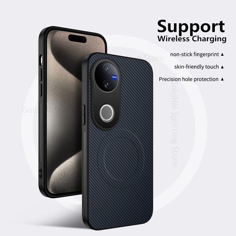Preisvergleich für Shell For vivo V60 V30 V40 V50 Pro Carbon Fiber Soft Phone Bumper Leather ...