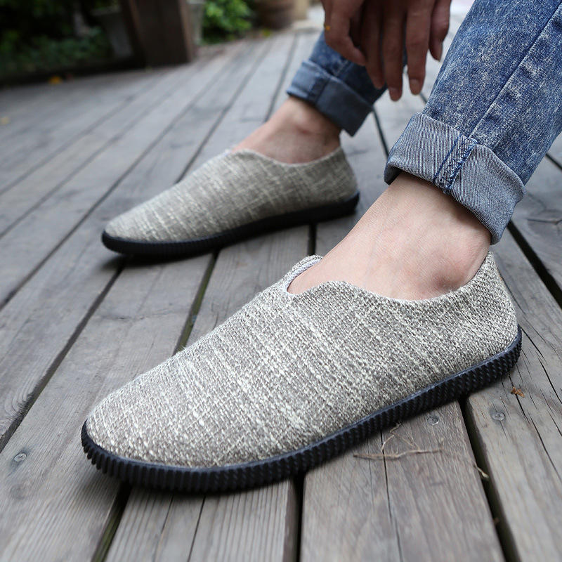 Buy Men Fall New Linen a Ladder Lazy Shoes Breathable Daily Casual ...