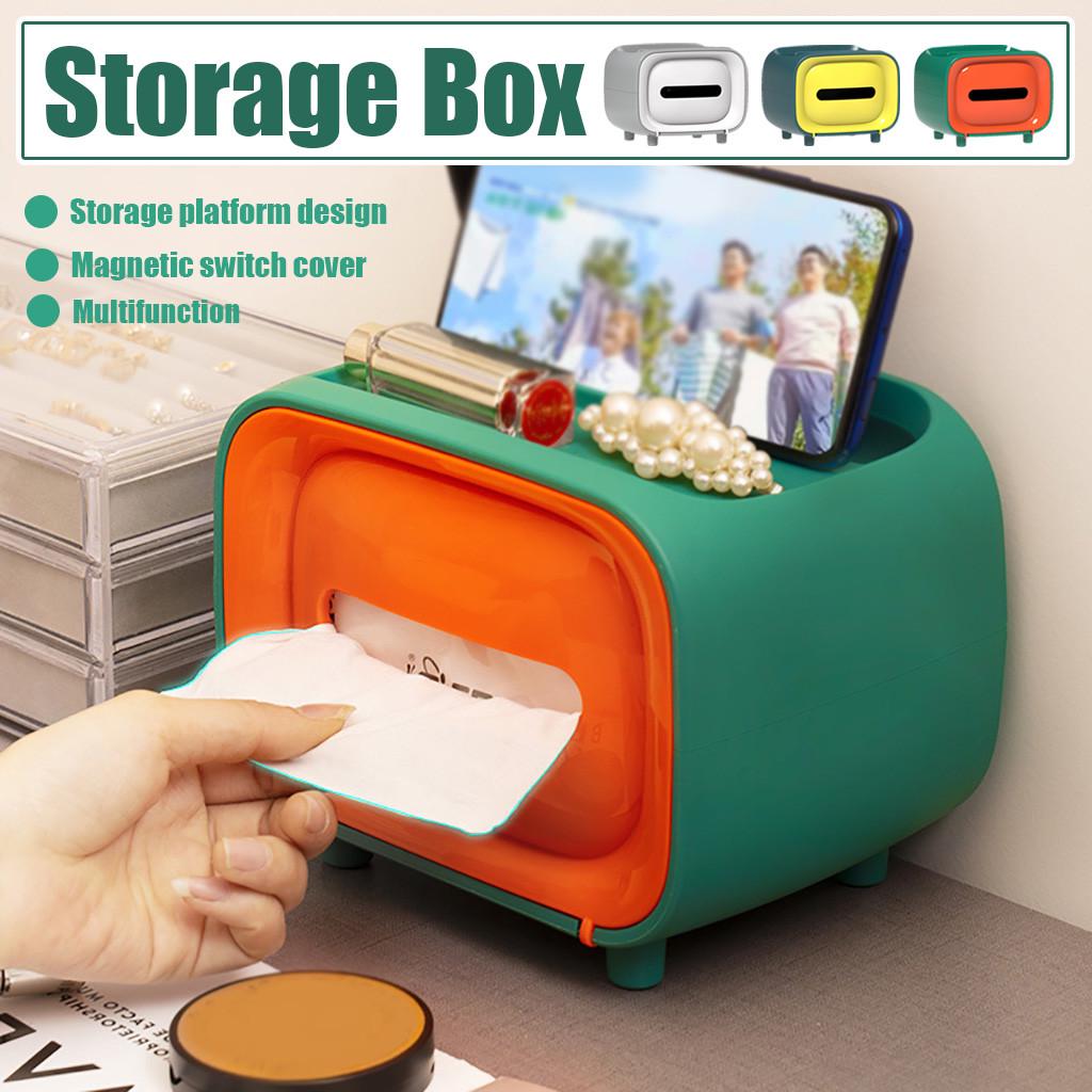 Buy Desktop Tissue Box Office Desk Debris Tray Box Household ...