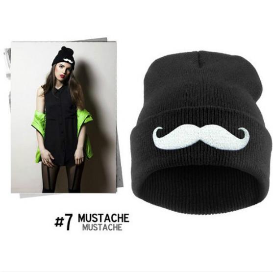Autumn and Winter Embroidery Men and Women MOUSCHE Bearded Wool Hat Hip ...