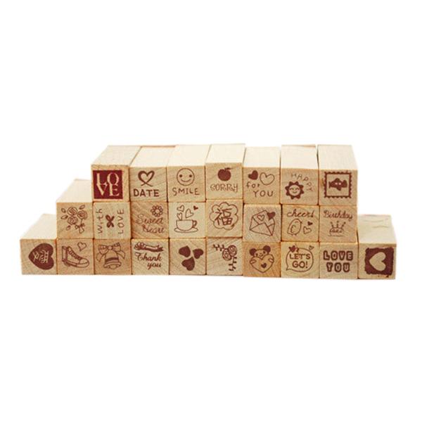25pcs DIY Wooden Rubber Diary Stamp Set (Wood Color) - buy from 8$ on ...