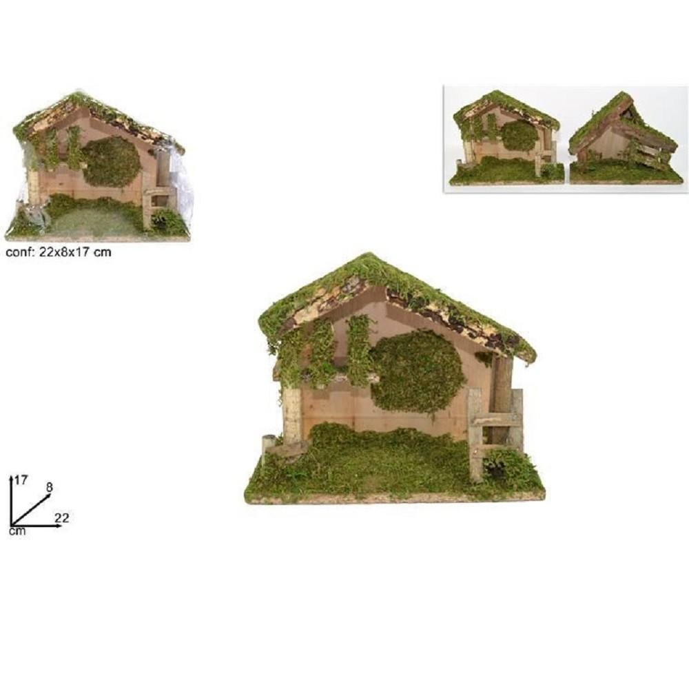 Buy Stable 22x8x17cm Moss Ladder Nativity Scene Christmas Decoration ...