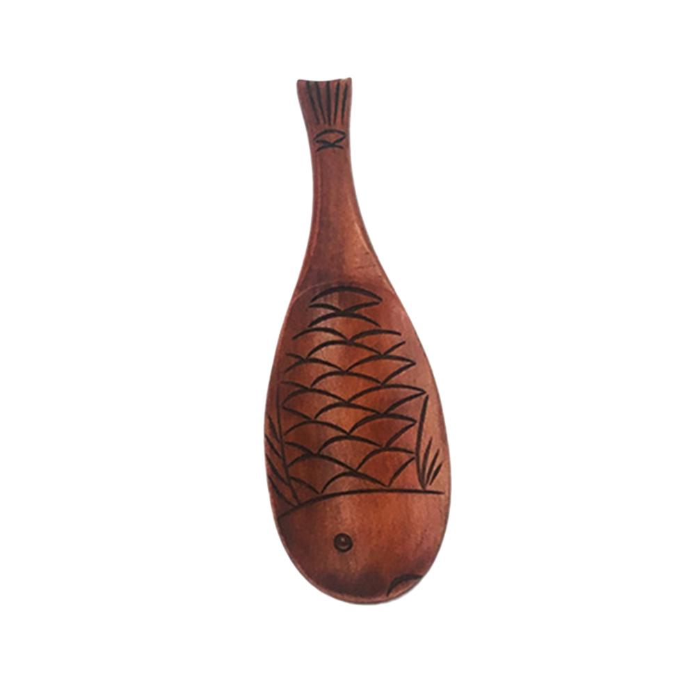 Buy Wooden Rice Spoon Fish Shape Natural Wood Cooking Spoon Kitchen ...