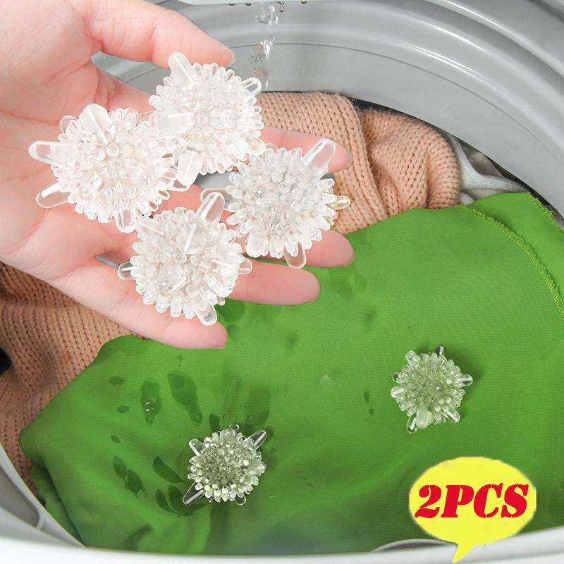 Buy 2 Pieces Transparent Laundry Balls Reusable Solid Rubber Washing ...