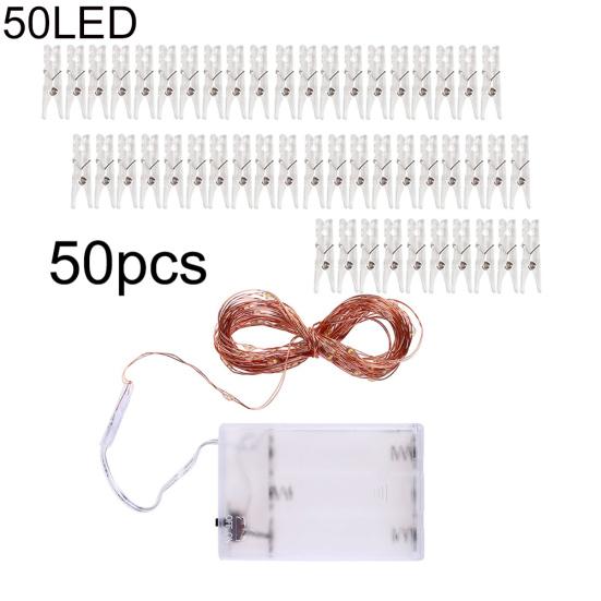 2/5/10m 20/50/100LED Photo Peg Clips String Lights Battery Operated ...