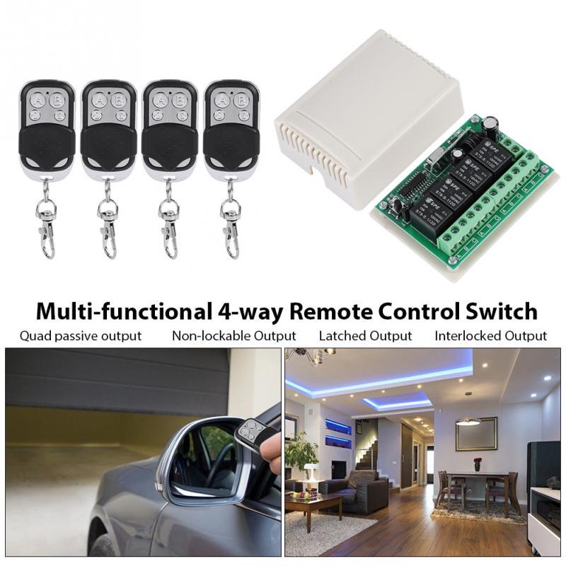 Buy Multi-function 4-way Remote Control Switch Wireless Relay Switch ...