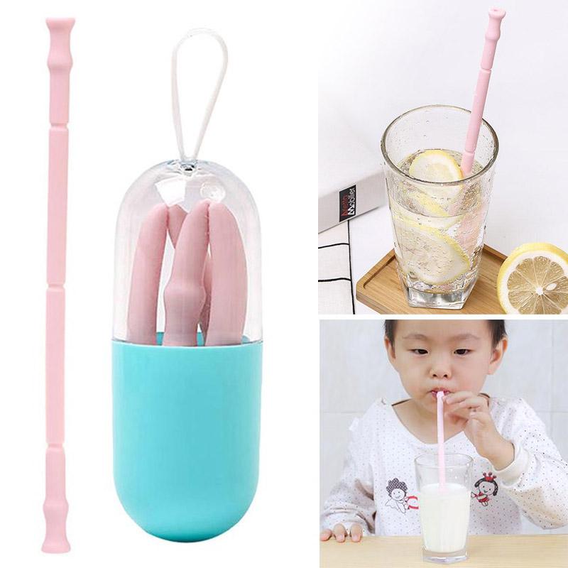 Buy 1Set Barware Cleaning Brush Reusable Straw Folding Portable ...