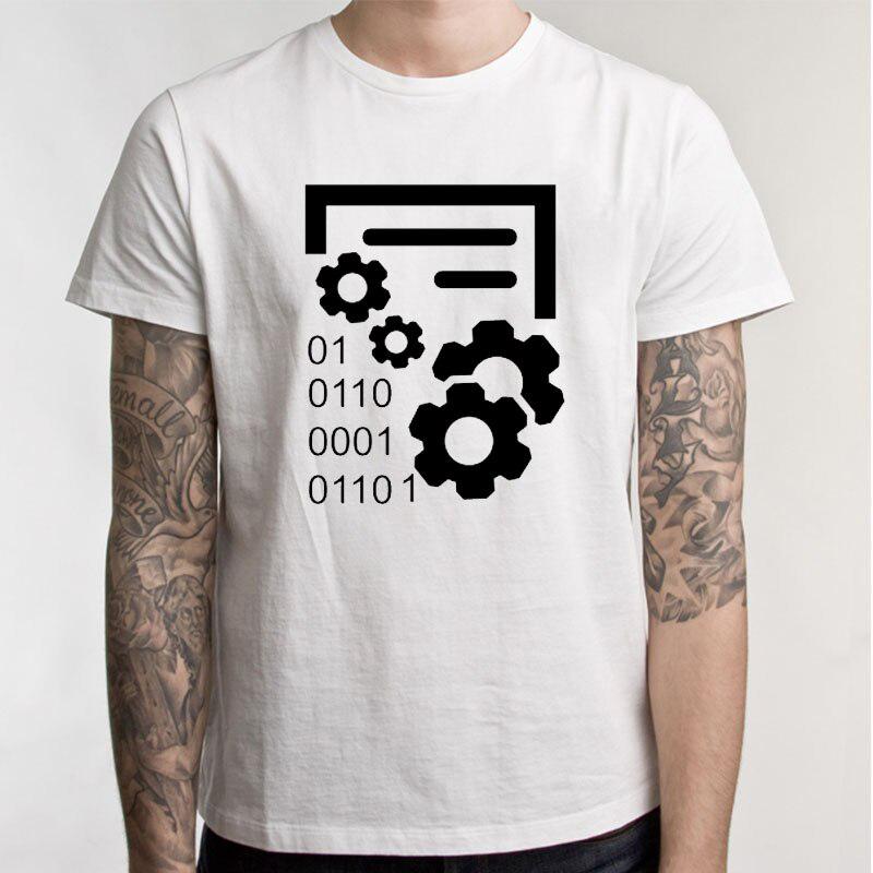 Summer Men Binary Bit T Shirt Ascll Men Short Sleeve Cotton Fashion ...