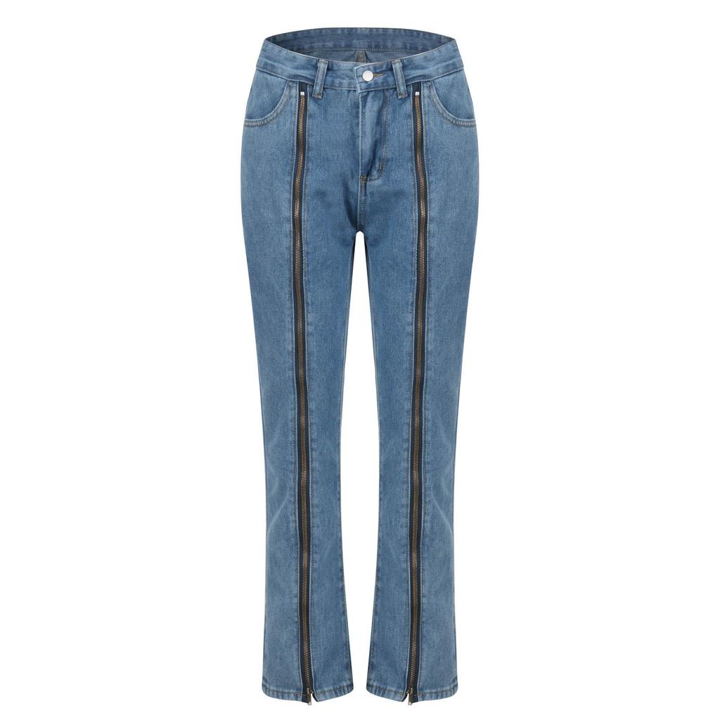 Buy Women's Urban Fashion High Waist Long Zipper Pocket Loose Wide Leg ...