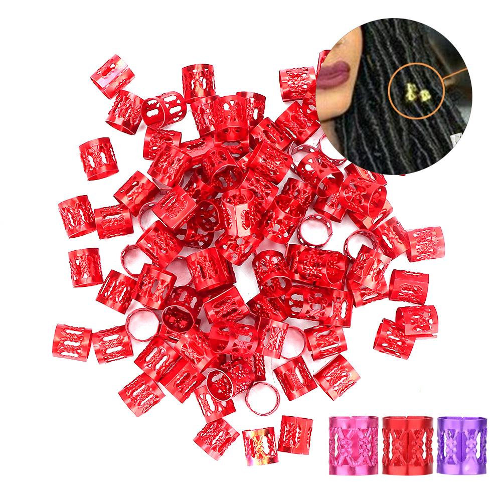 Buy 100pcs Adjustable Hair Braid Beads Rings Cuff Hair Beauty ...