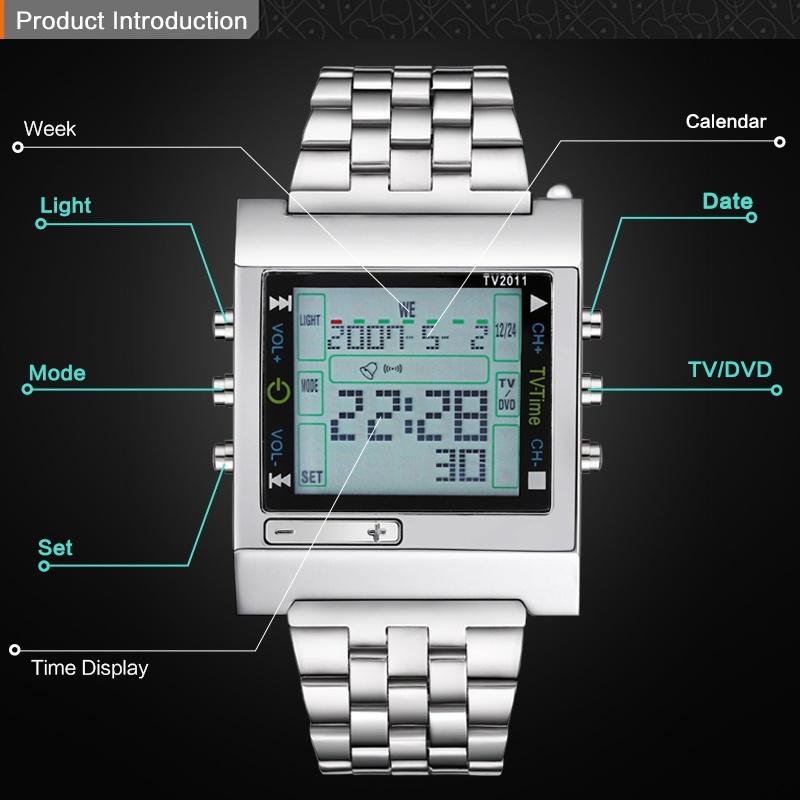 Buy Rectangle Digital Wristwatches Fitness Watch Daily Casual Stainless ...