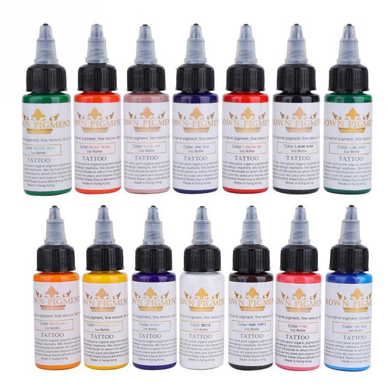 Buy 14 Colors Semi-permanent Tattoo Inks Set Longlasting Eyeliner Lip ...