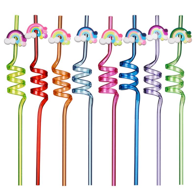 Cheap 1/8Pc Rainbow Birthday Party Supplies Reusable Rainbow Plastic ...