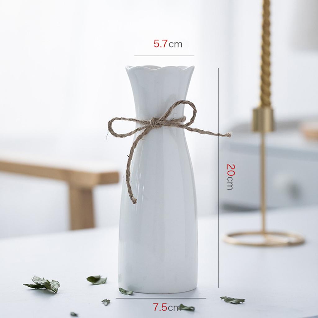 Satın alın White Ceramic Vases Flower Vase with differing Unique Rope ...