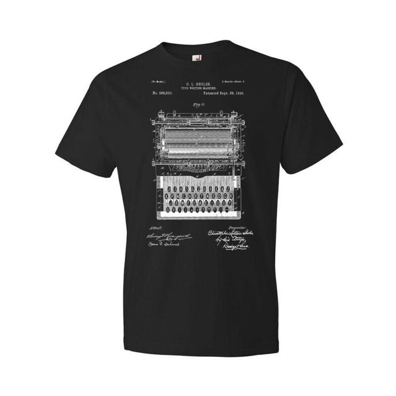 Typewriter Shirt Writer Gift Journalist Gift Typewriter Blueprint Black ...