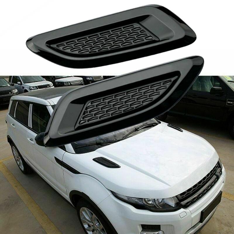 Buy 2X Black Dummy Hood Fender Vent Slat Air Wing Trim For Range Rover ...