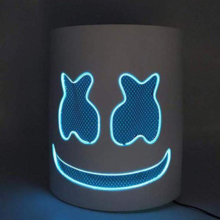 Buy DJ LED Luminous Helmet Mask Cosplay Prop Halloween Party Latex ...