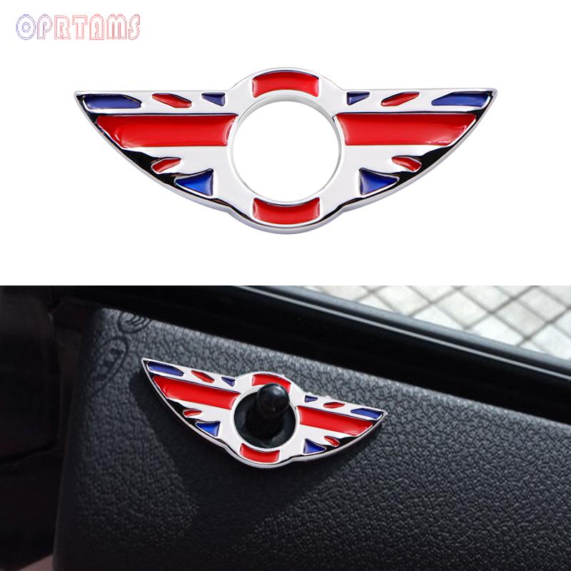 Buy 1 Pcs Door Pin Lock Wing Logo Badge Zinc Alloy Sticker Car Badge ...