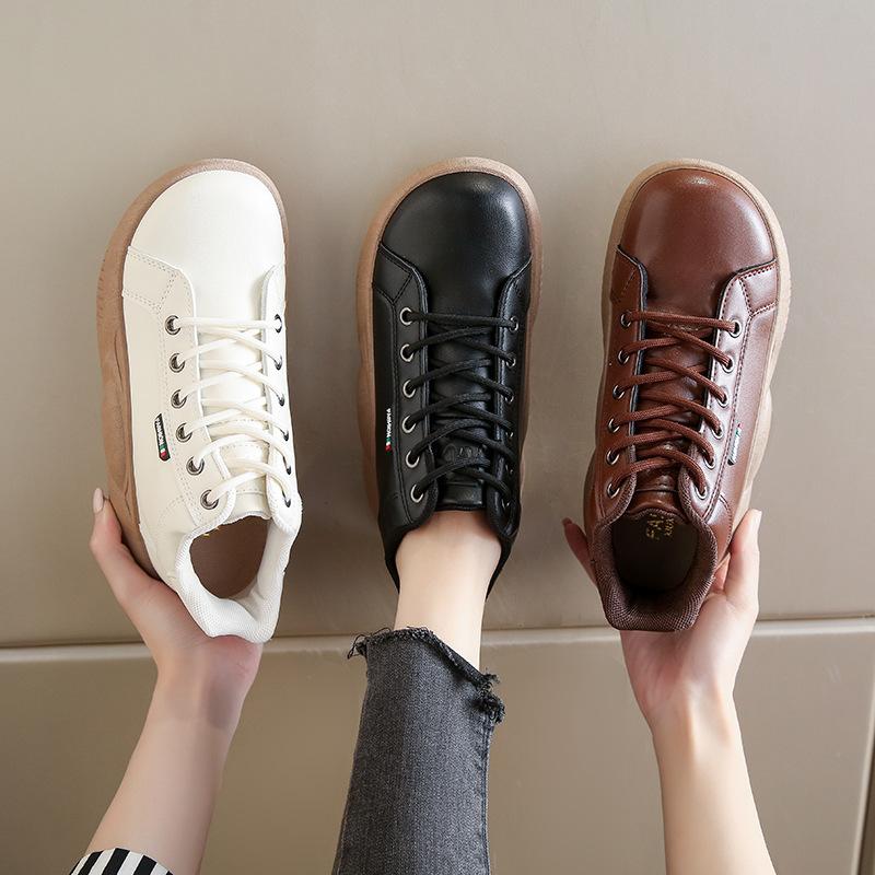 Buy High Top Small White Shoes for Female Students Versatile Muffin ...
