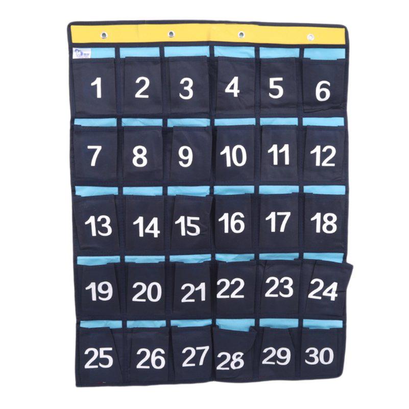 Buy Purple Pocket Chart Classroom Phone Pocket Numbered Card Sorting ...