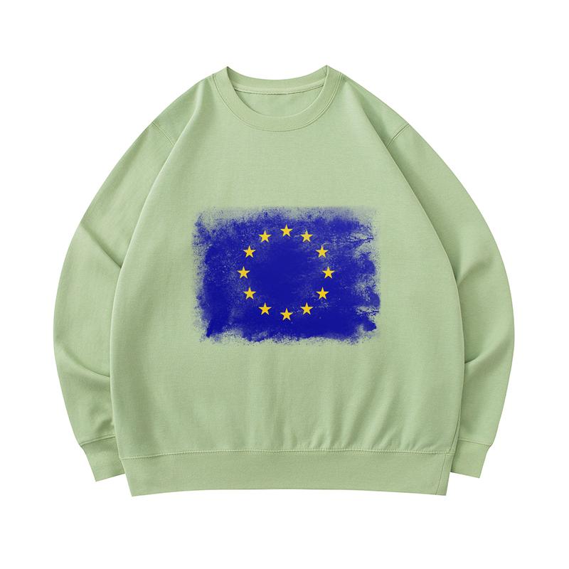 Buy Men's 300 GSM 100% Cotton Sweatshirt Eu European Union Print Street ...