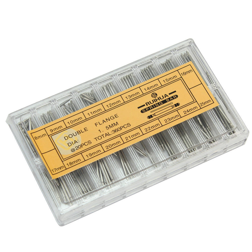 Buy 360Pcs Assorted Watch Band Strap Spring Bars Silver Tools Link Pins ...