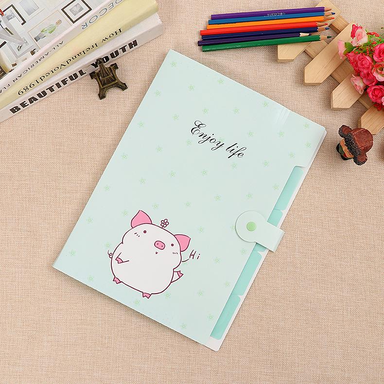Cheap Cute Cartoon A4 File Folders 5 Pockets Office Expanding File ...
