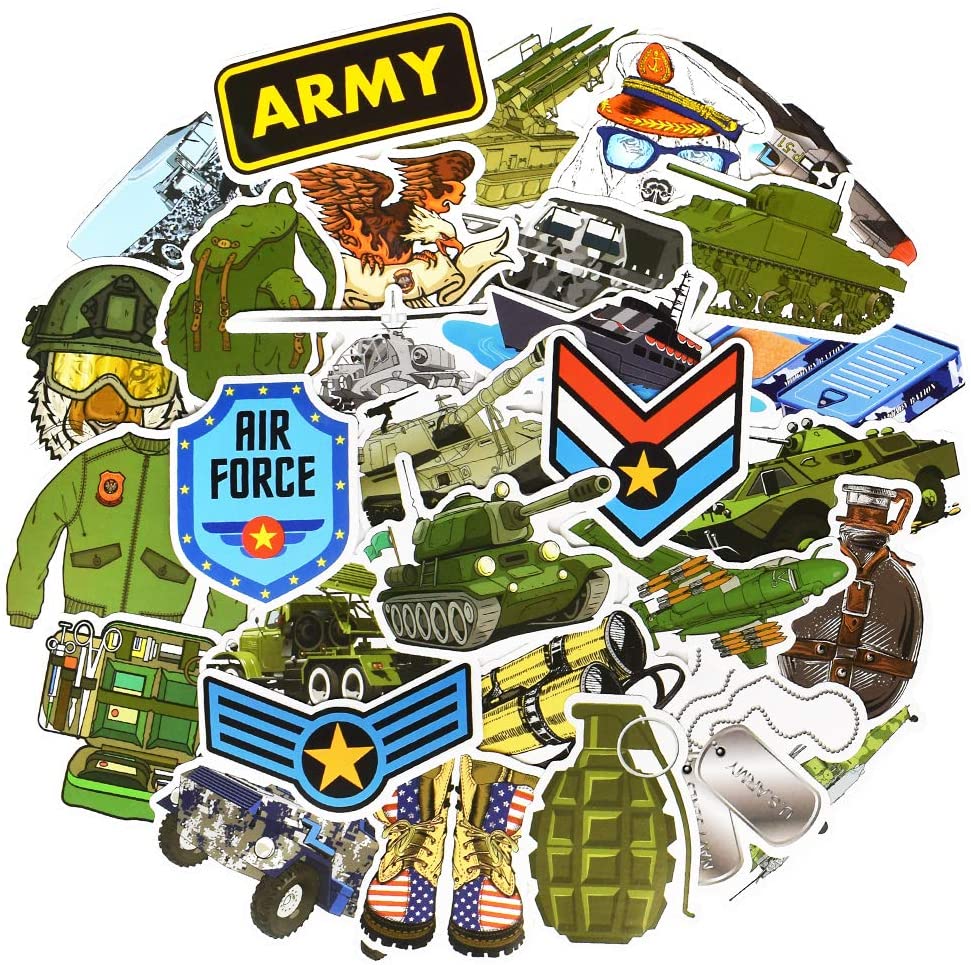 Buy 50 PCS Military Style Stickers Soldier Badge Cartoon Cool Stickers ...