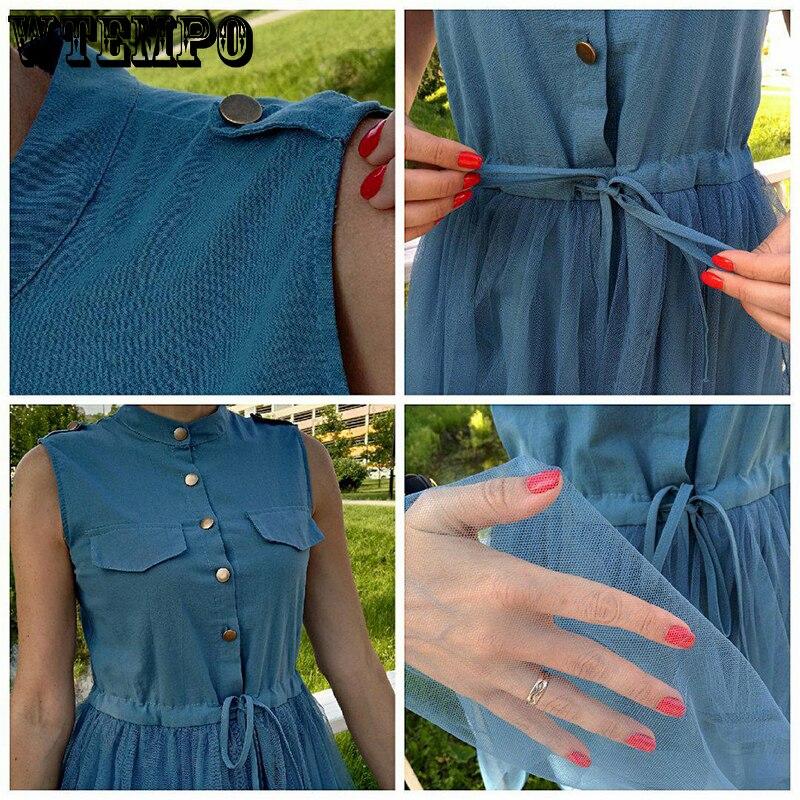 Satın alın Kore Elbiseleri Kadın Pembe Yaz Net İplik Hem Kolsuz Midi ...