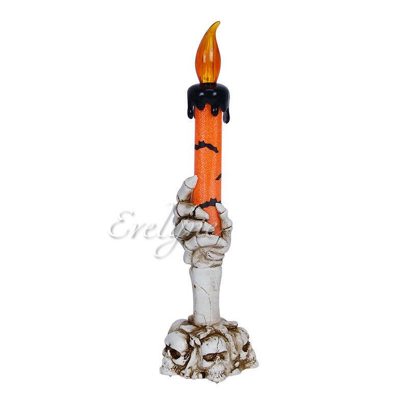 Halloween Skull Skeletal Hand Stand LED Candle Light Decoration Party ...