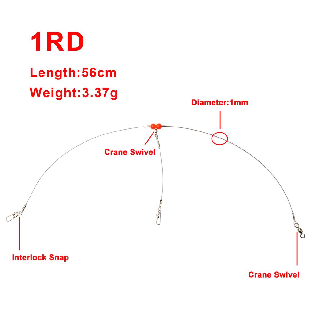 Cheap Fishing Steel Wire Rigs 2 Arms Wire Leader Guff Rigs With Swivels ...