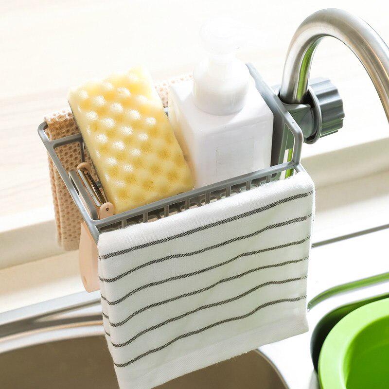 Buy Plastic Sink Hanging Storage Rack Sponge Soap Rag Holder Kitchen ...