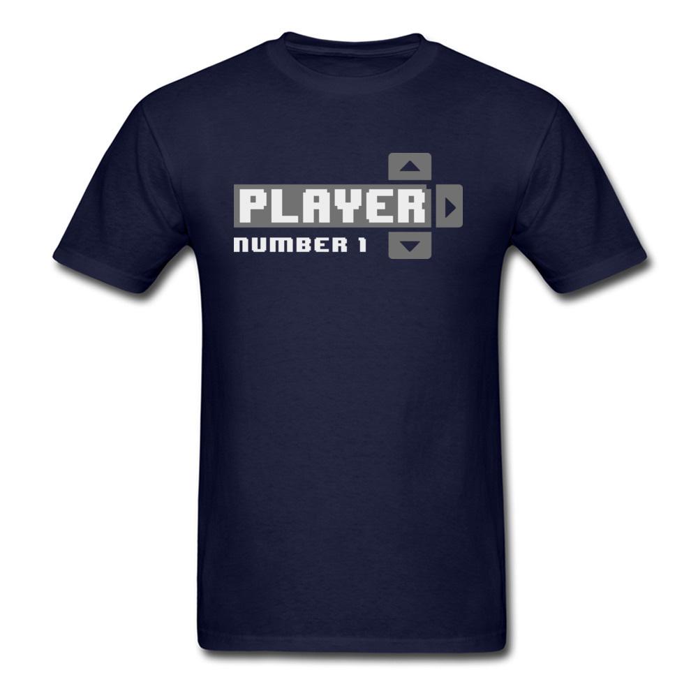 Player Number 1 T-Shirt Gamer Tshirt Men T Shirt Letter Print Tees ...