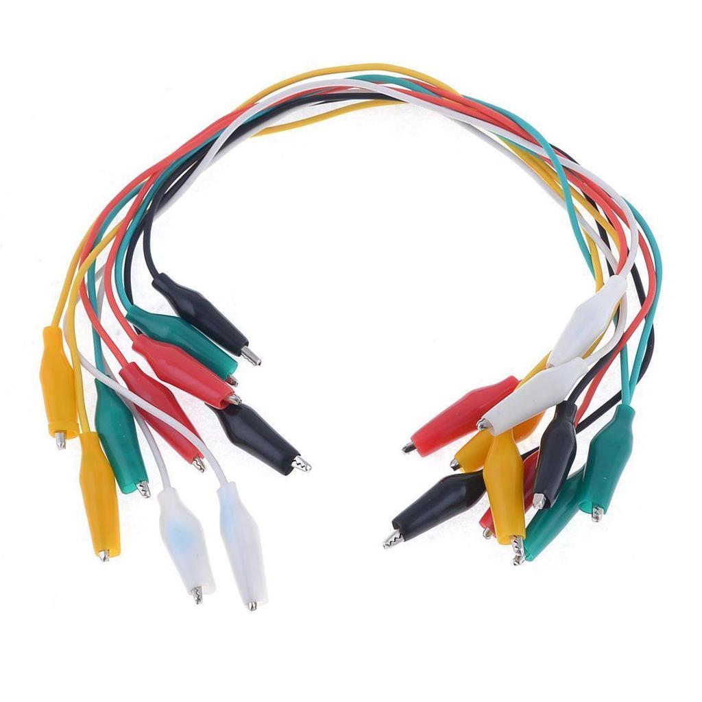 3X 10Pcs 5 Colors Double Ended Alligator Cs Test Lead Jumper Wire 50cm
