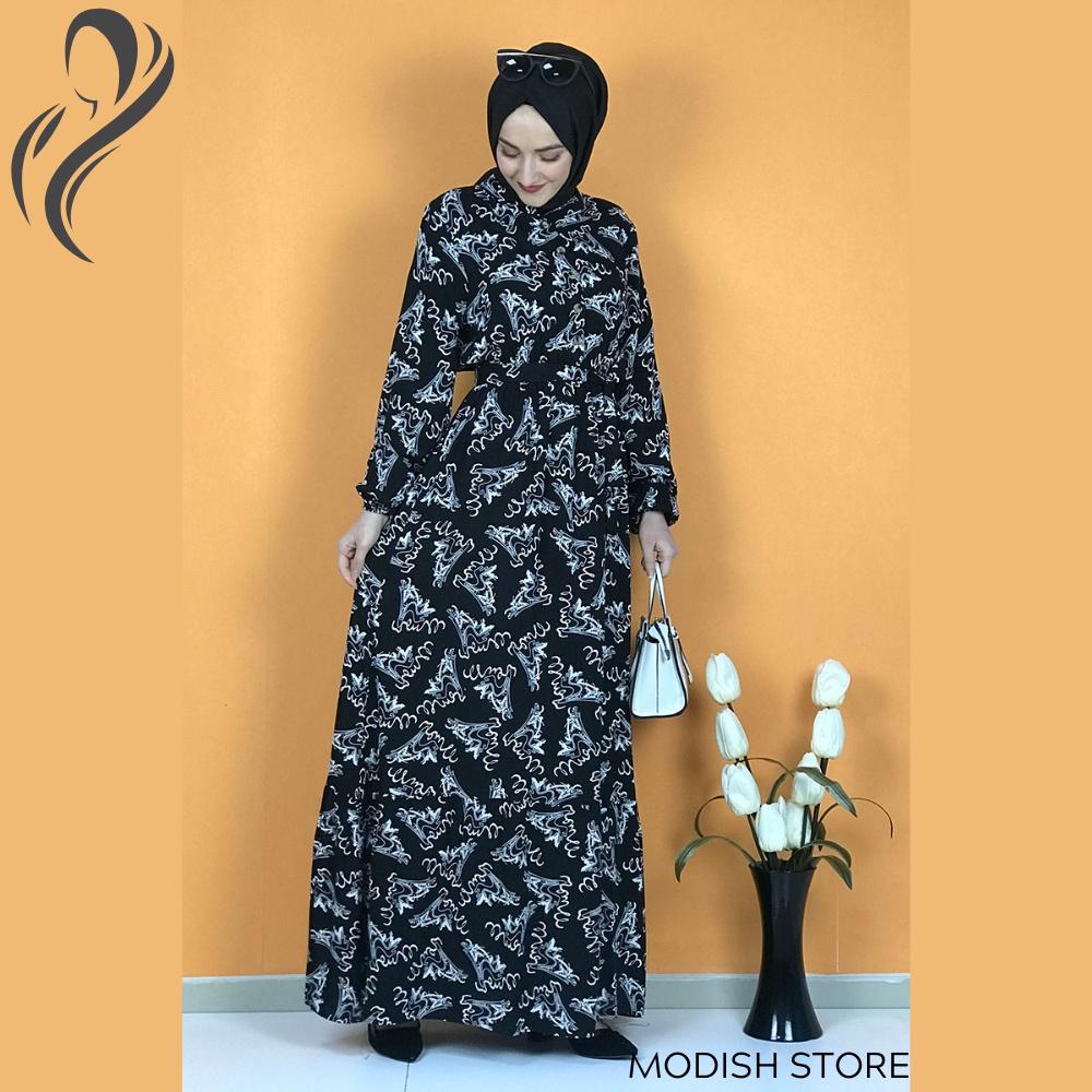 Köp Arched Pattern Muslim Woman Dress Muslim Fashion Istanbulstyles ...