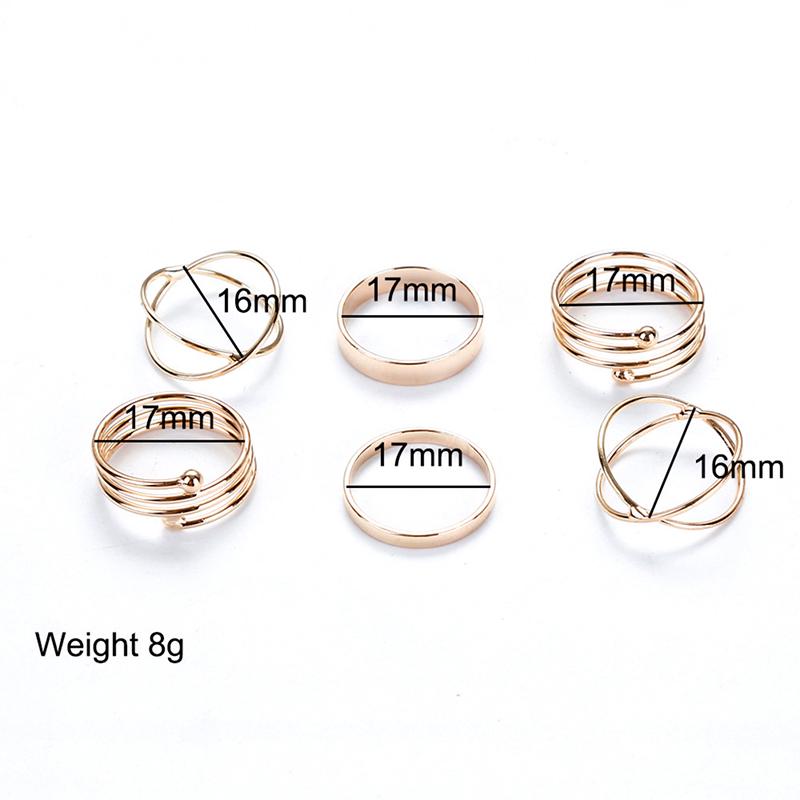 Buy 6pcs Adjustable Ring Set Punk Style Knuckle Rings Women Knuckle ...