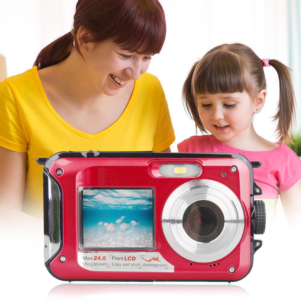 Buy Pro Waterproof Game 24MP Double Screen Underwater Kids Camera Mini ...
