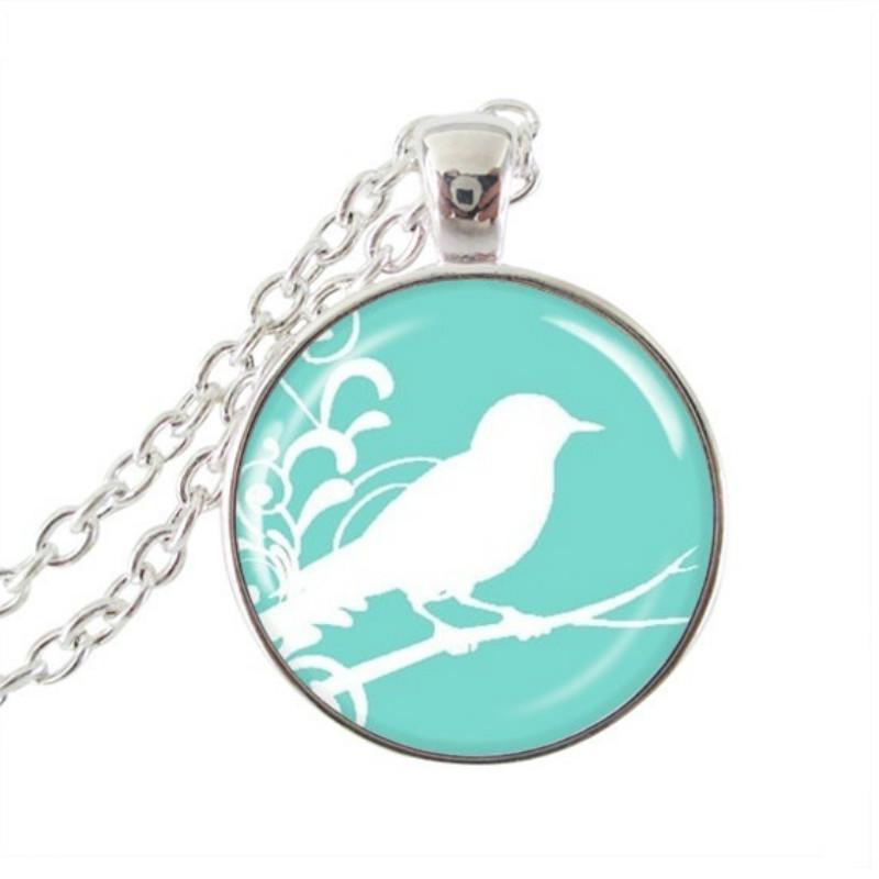 Buy Turquoise Art Pendant Bird Silouette Necklace Birds Jewelry Animal ...